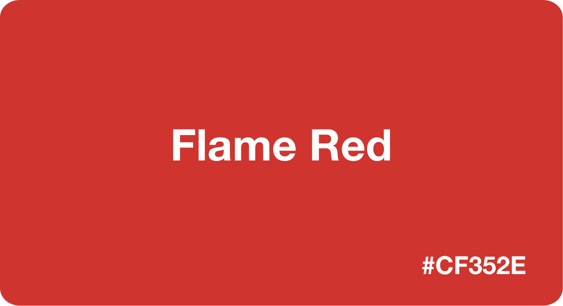 Flame Red HEX Code cf352e Flame Red HEX Code cf352e